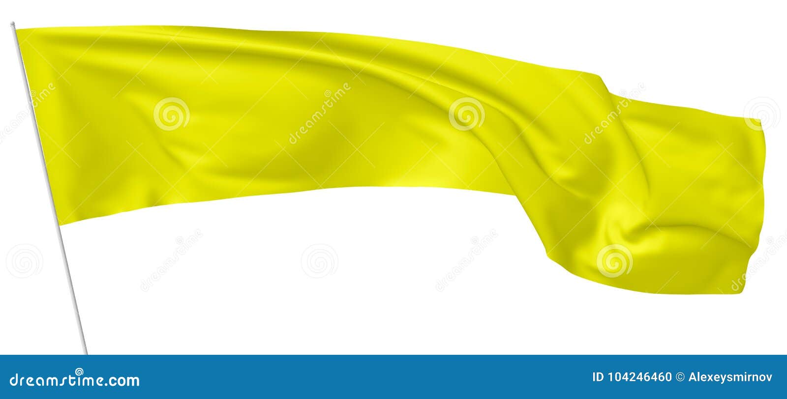 Long Drapeau Jaune Sur Le Mât De Drapeau Illustration Stock ...