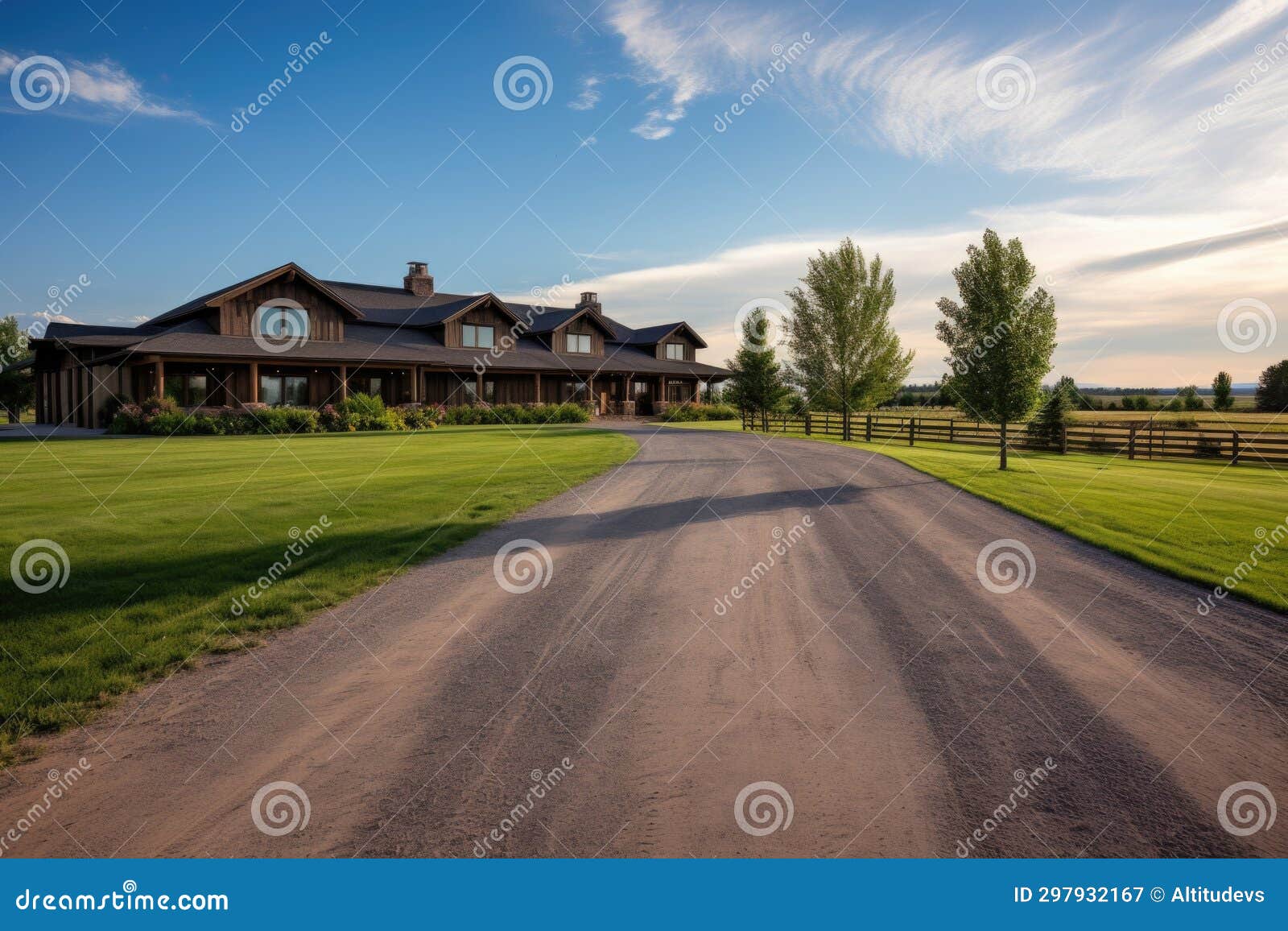 A Long Driveway Beautiful Country Estate Farmhouse Mansion New Home ...