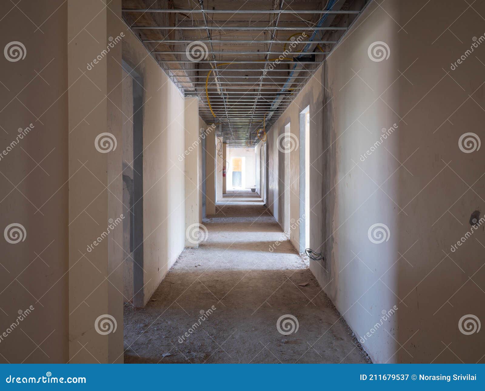 Uncompleted Building With Scaffolding On Building Of Construction Site ...