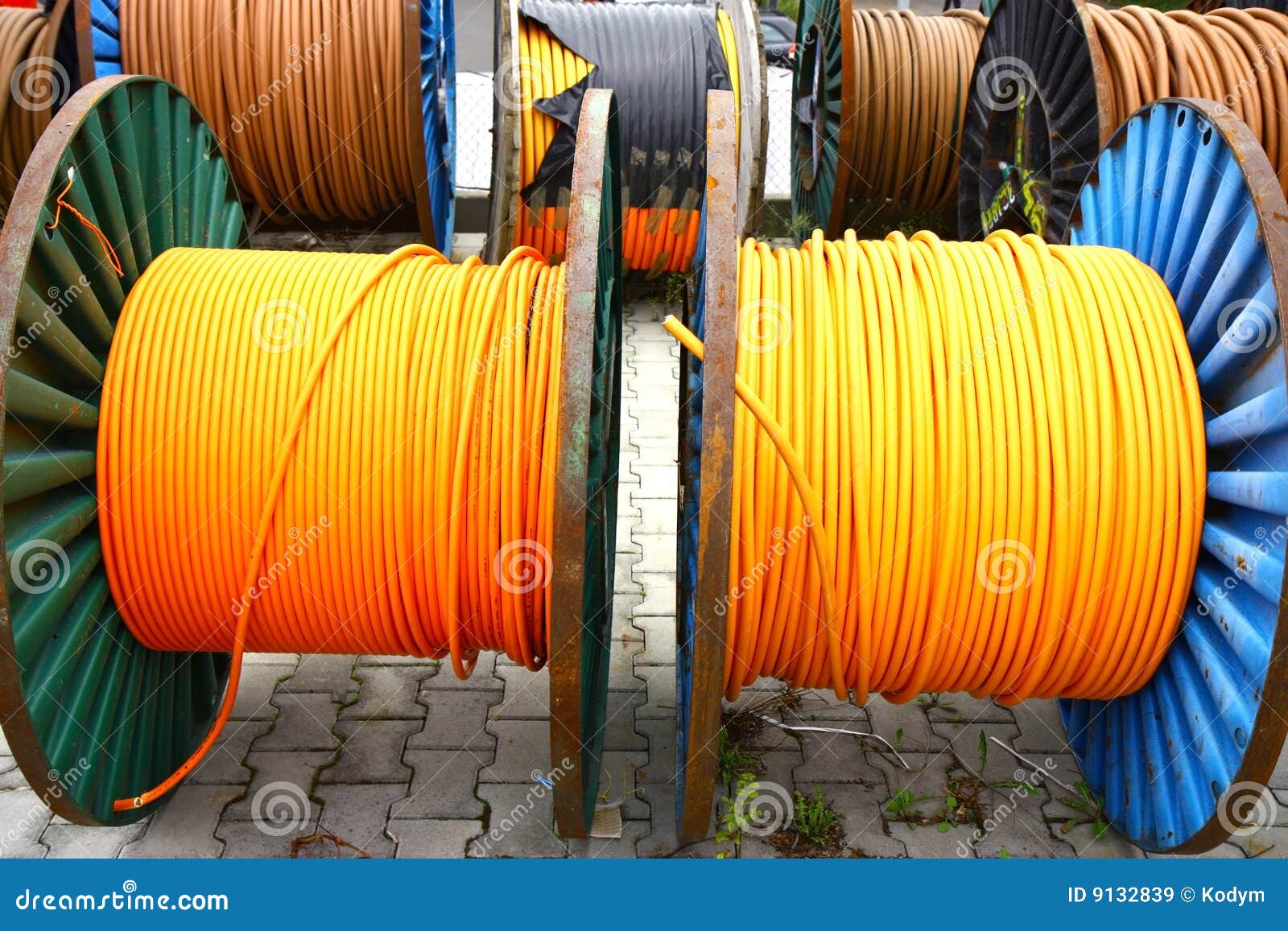 Long electric wires stock image. Image of multicolored - 9132839