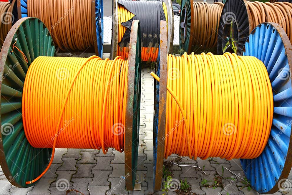 Long electric wires stock image. Image of multicolored - 9132839