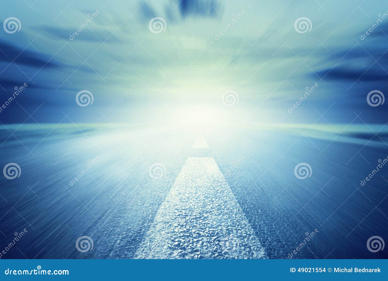 Long Empty Asphalt Road Towards Light. Motion, Speed Stock Photo ...