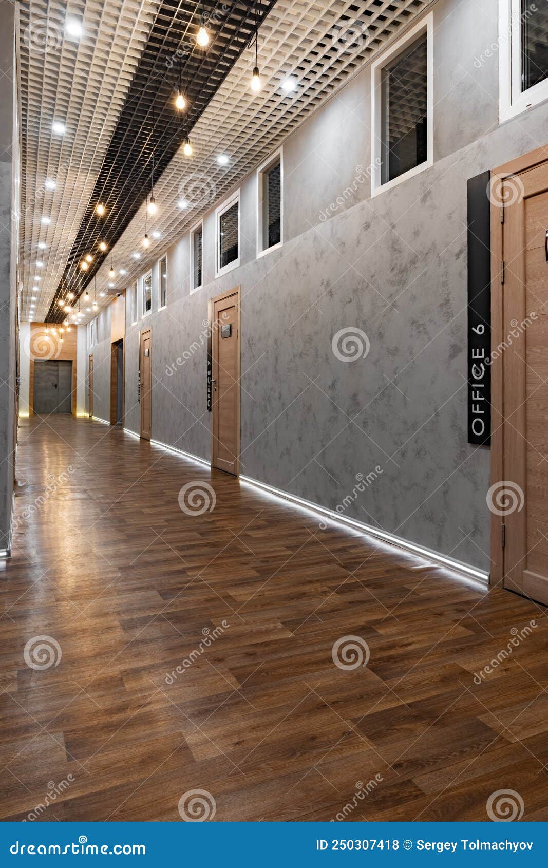 Long Empty Hall in New Business Office Stock Photo - Image of hallway ...