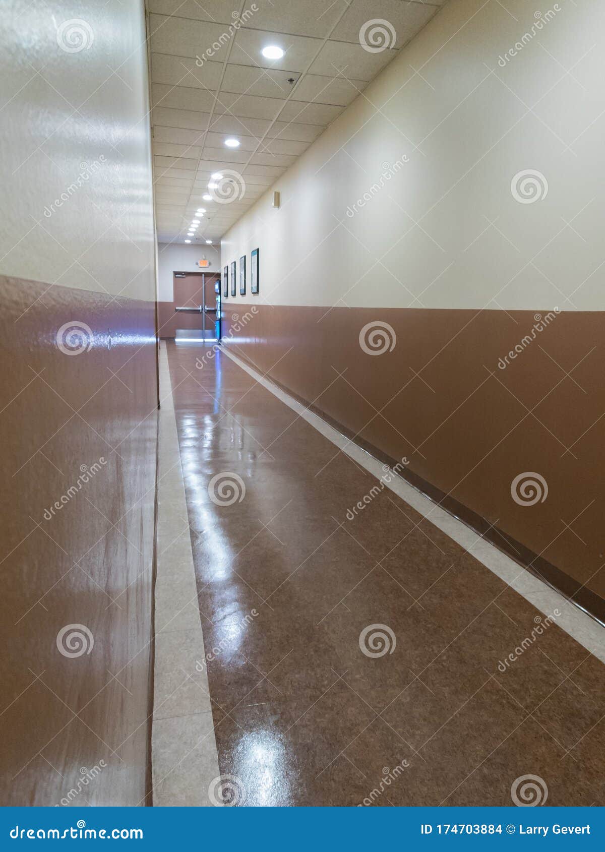 Long empty hallway stock photo. Image of exterior, light - 174703884