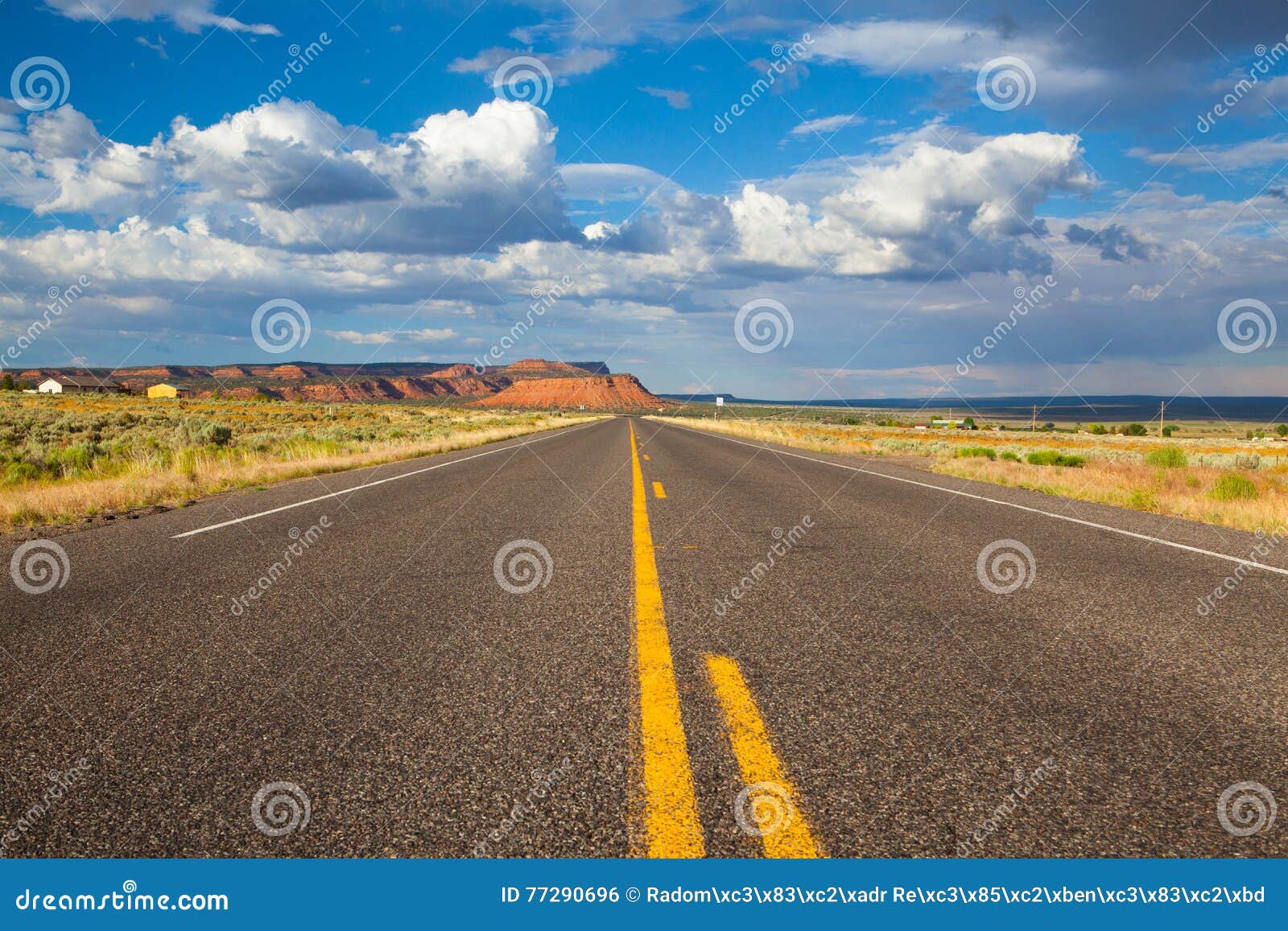 Long Empty Highway Road,Arizona Stock Photo - Image of continue ...