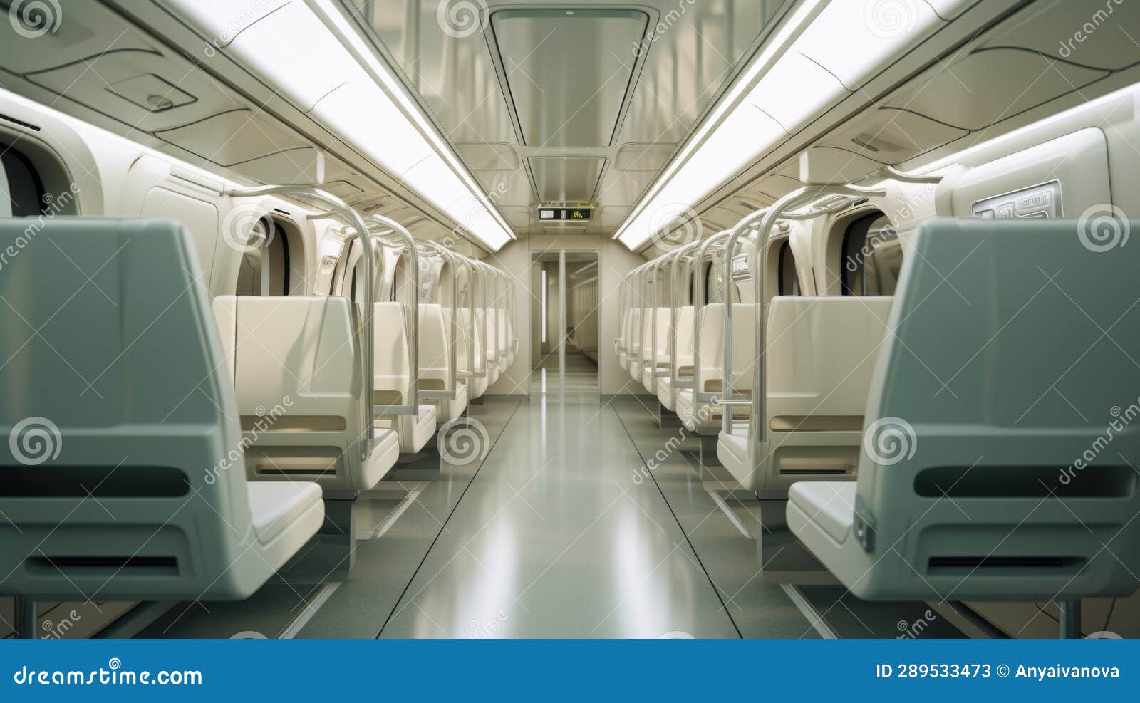 A Long Empty Train Car with No People on it. Stock Image - Image of ...