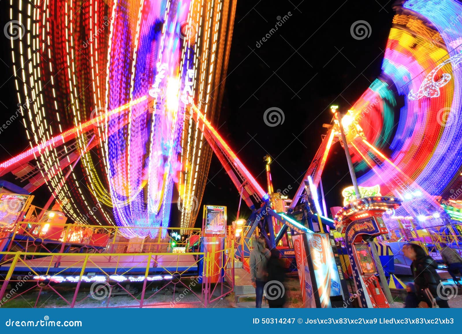 Long Exposure of Amusement Park Editorial Photography - Image of ...