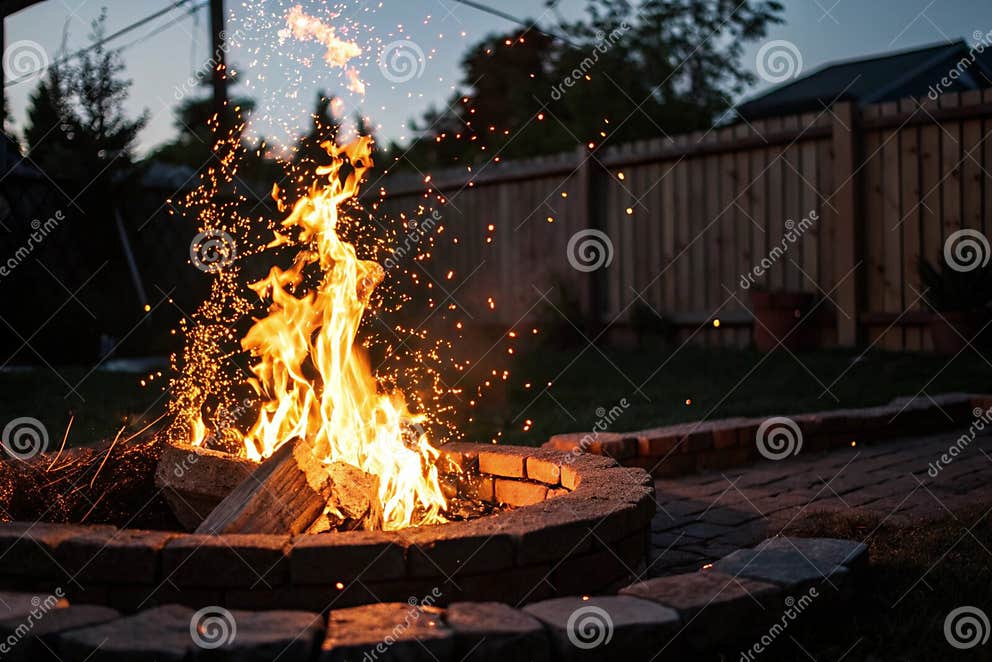 Long Exposure of Backyard Fire Stock Illustration - Illustration of ...