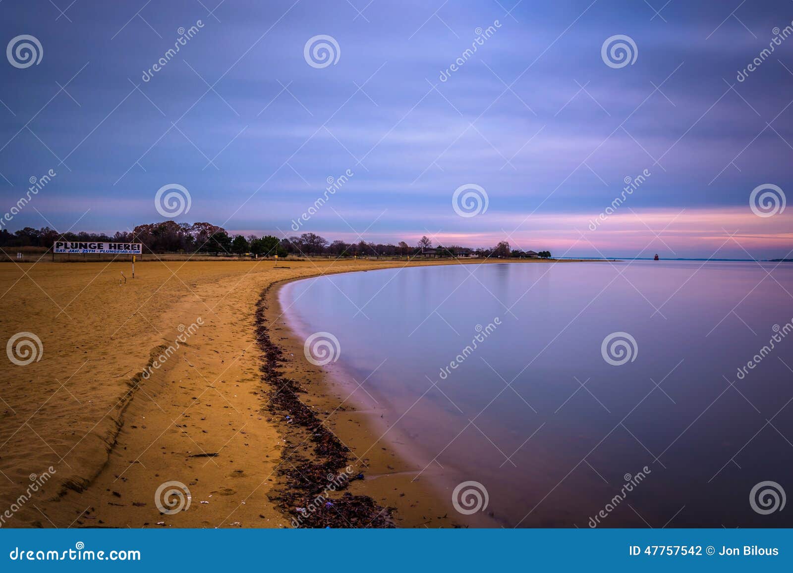 Long Exposure of the Beach at Sandy Point State Park, Maryland. Stock ...