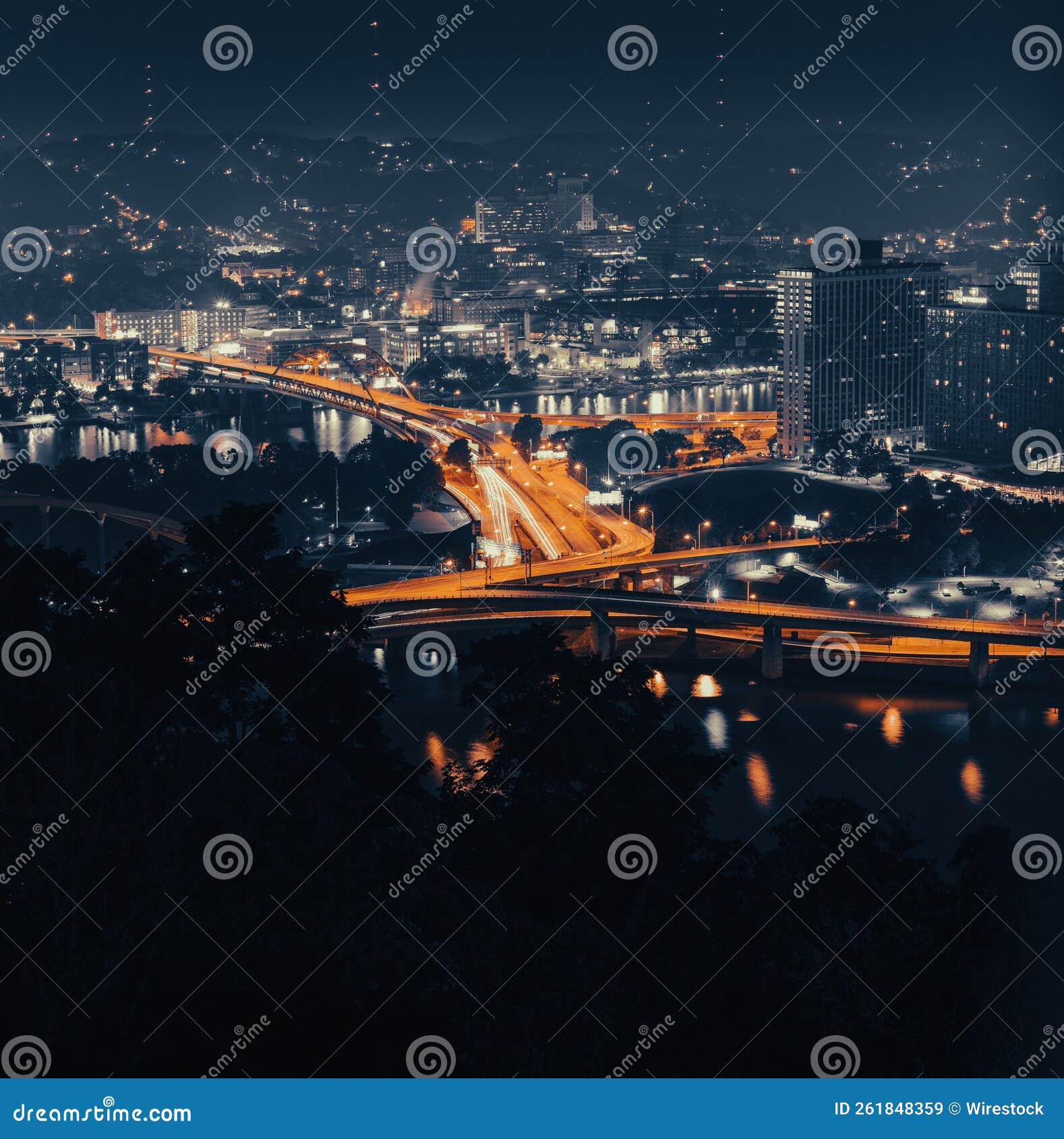 Long Exposure of a Beautiful City View during Nighttime Stock Image ...