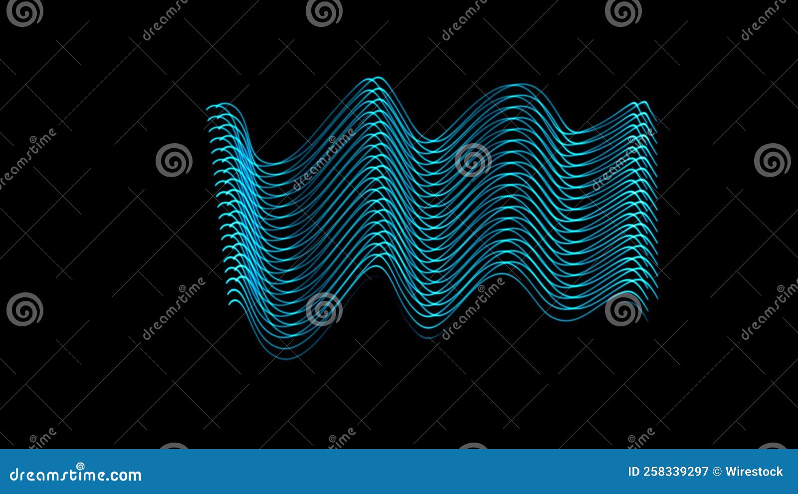 Long Exposure of Blue Light Stripes Isolated on a Black Background ...