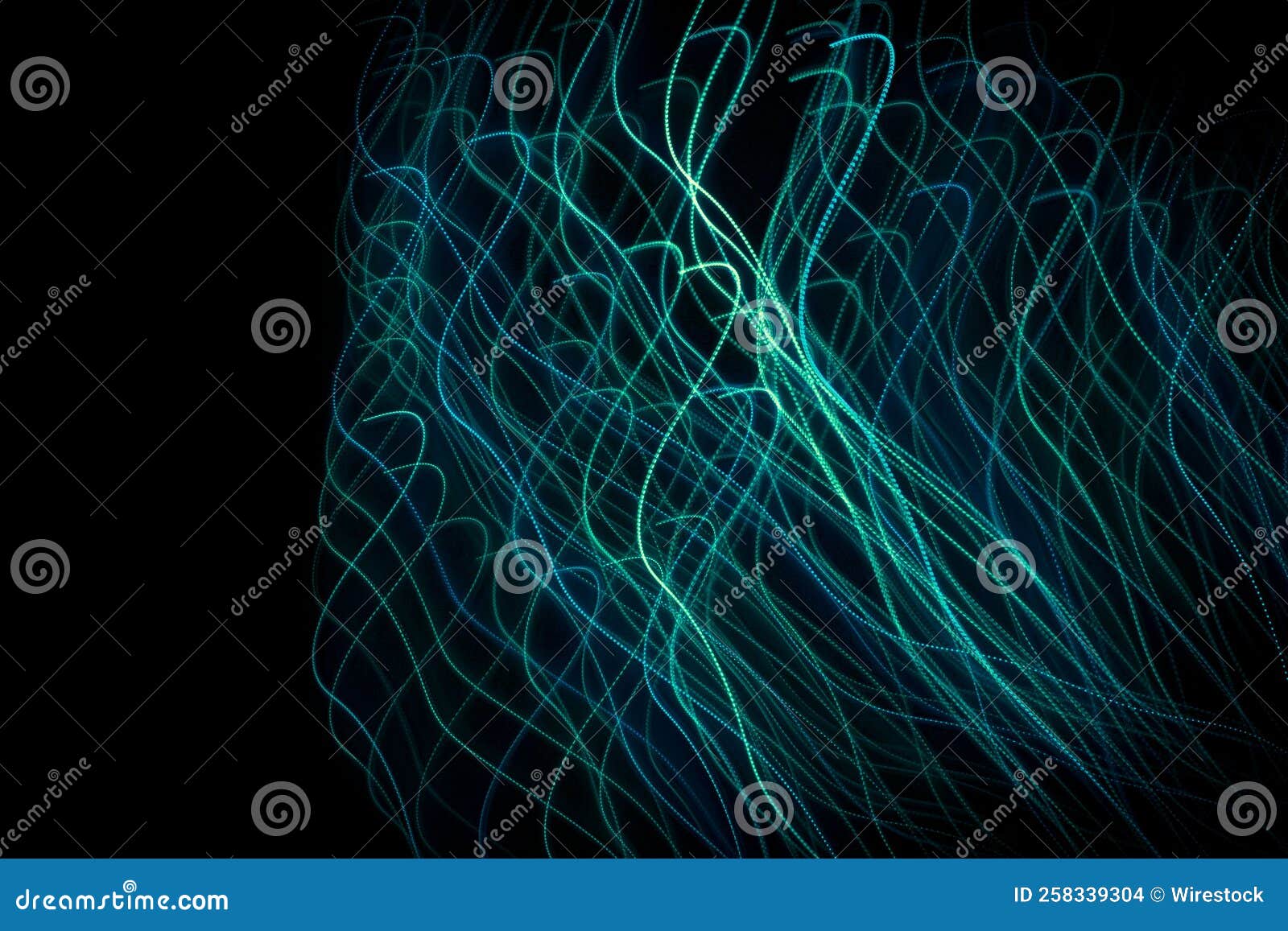 Long Exposure of Blue Light Stripes Isolated on a Black Background ...