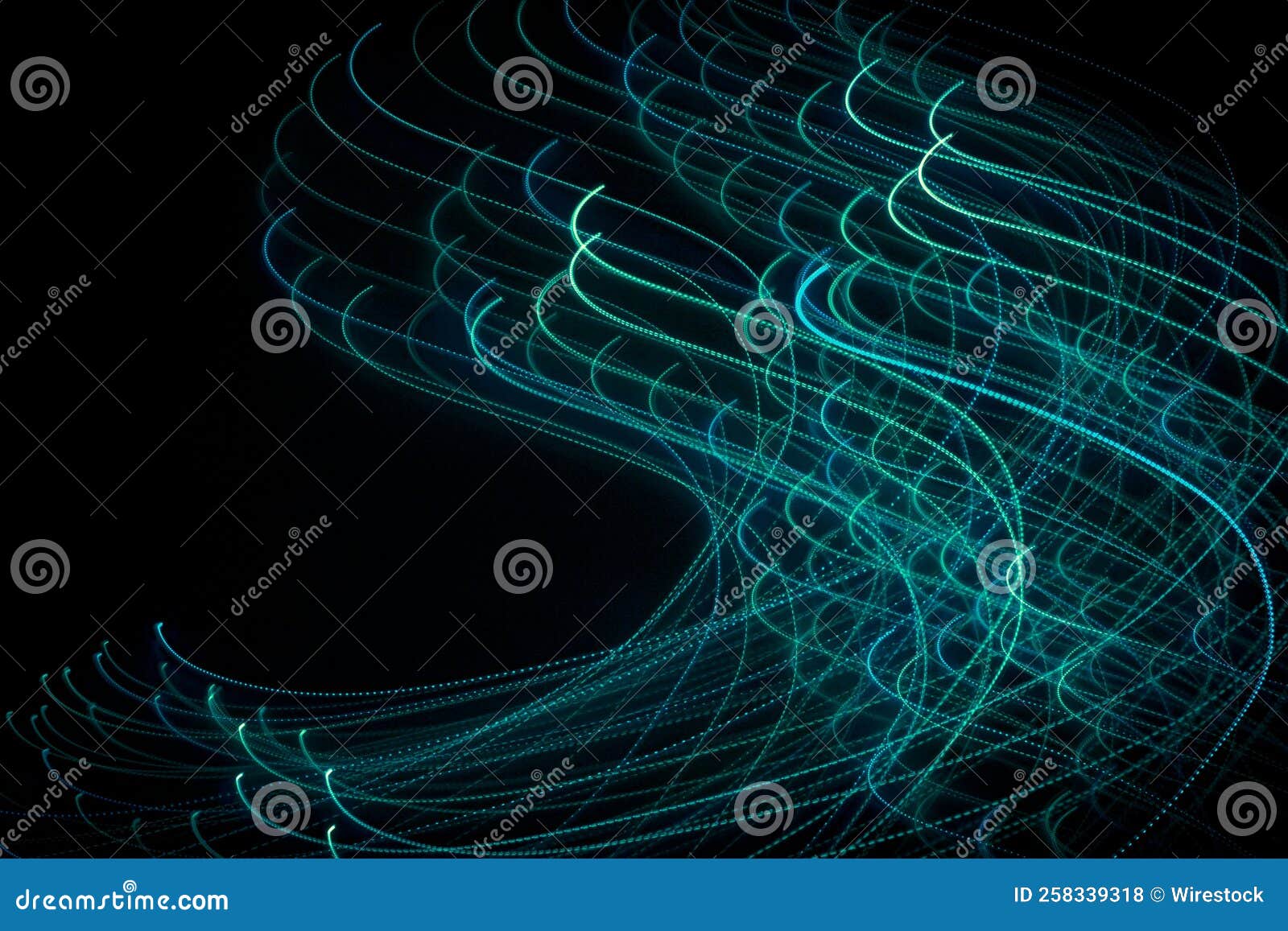 Long Exposure of Blue Light Stripes Isolated on a Black Background ...