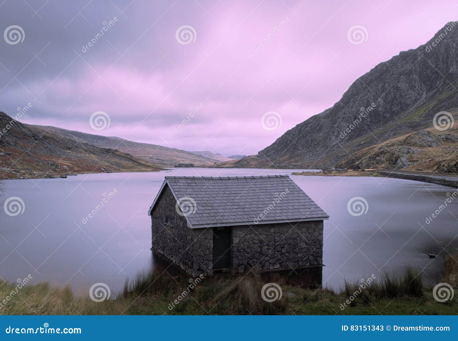 Long Exposure of a Boat House at Sunset Stock Image - Image of ...