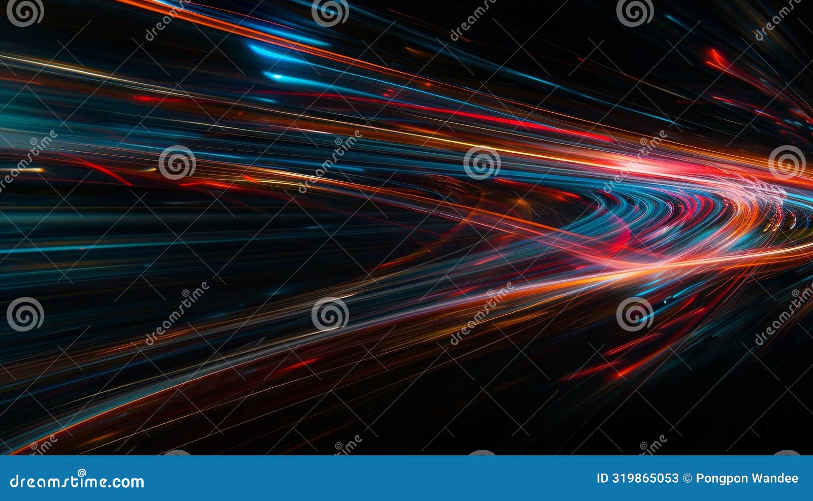 A Long Exposure of a Car Driving Down a Highway at Night Blurred ...