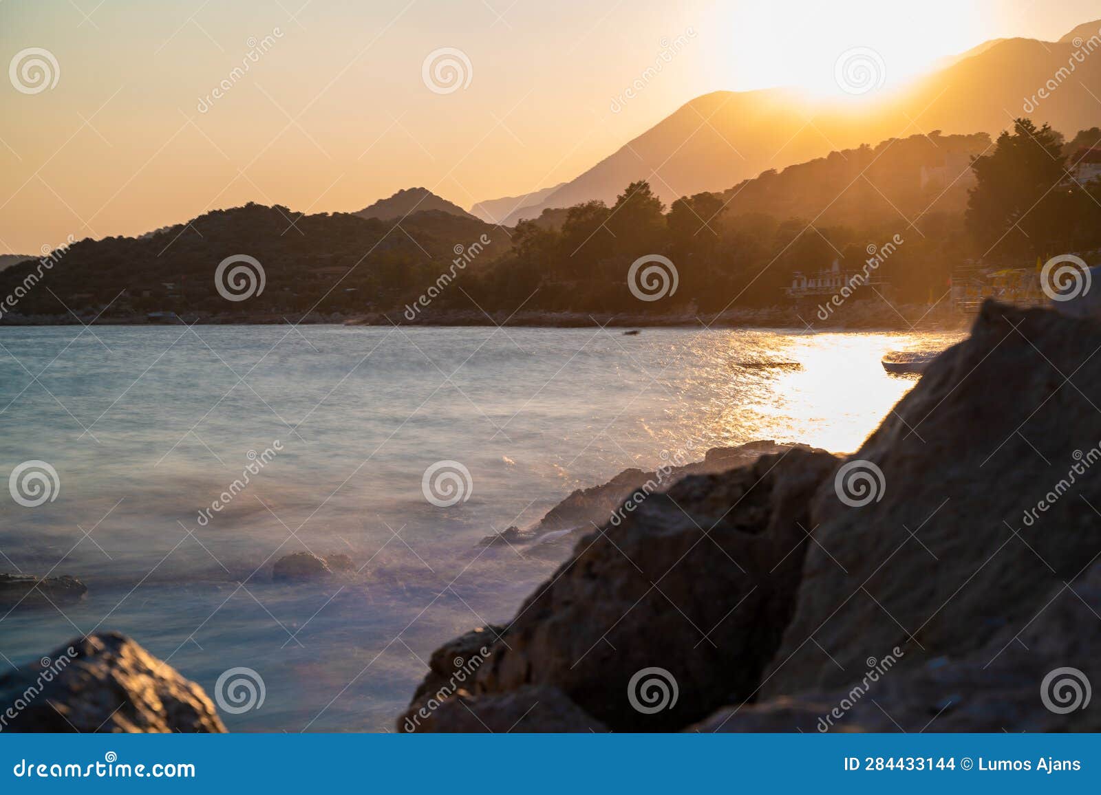 Long Exposure Daytime from the Cliffs To the Sea Stock Photo - Image of ...