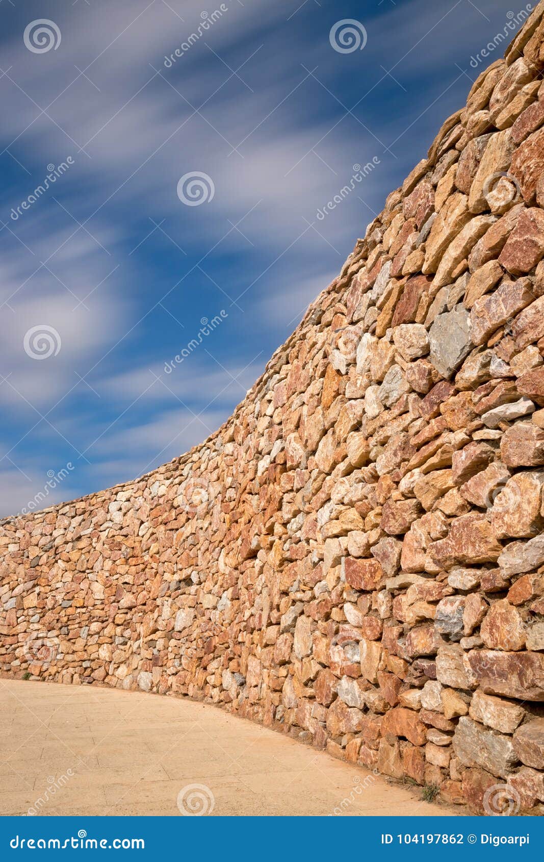 Long Exposure Effect in a Long Brick Wall Stock Photo - Image of ...