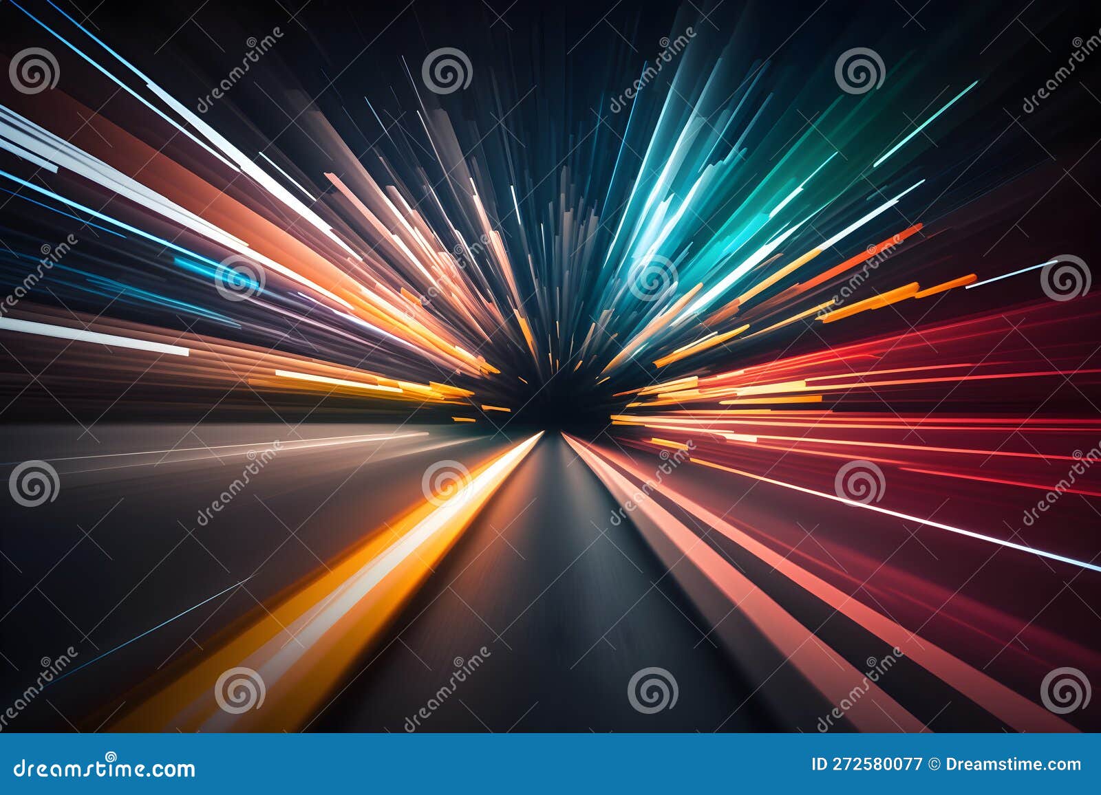 Long Exposure of Fast Motion Night Car Lights Stock Illustration ...