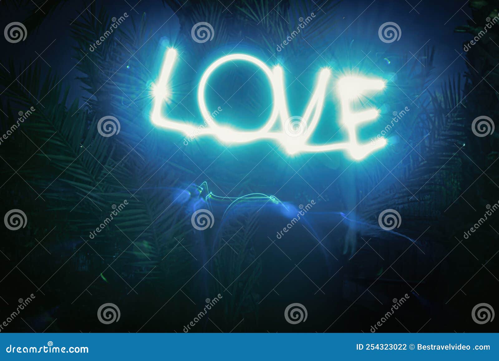 Long Exposure of Female Drawing Love Message with a Bright Light Stock ...