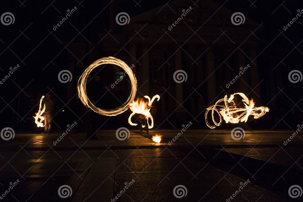Long exposure fire show stock photo. Image of bulgaria - 69267938