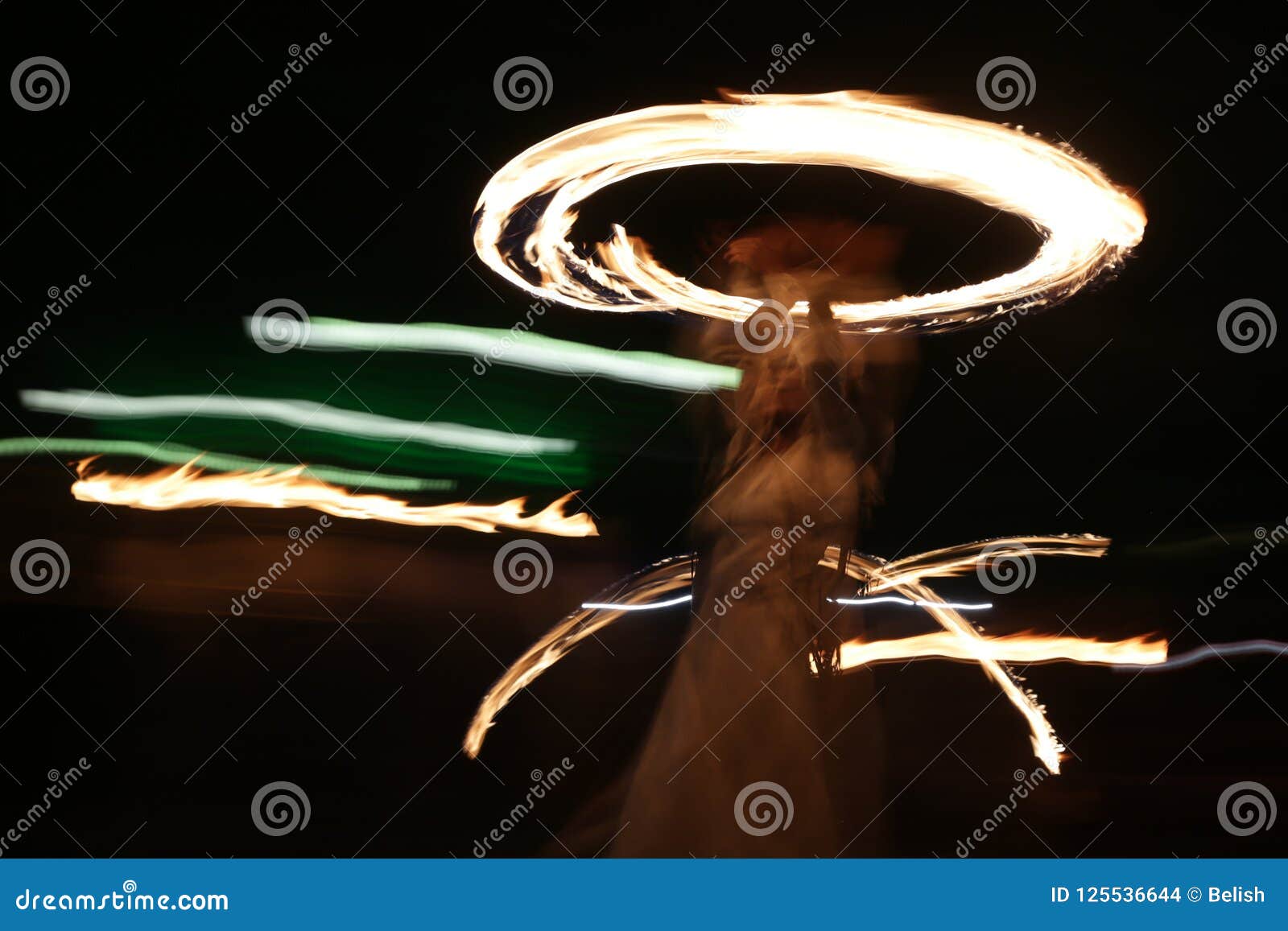 Long exposure fire show stock photo. Image of firework - 125536644