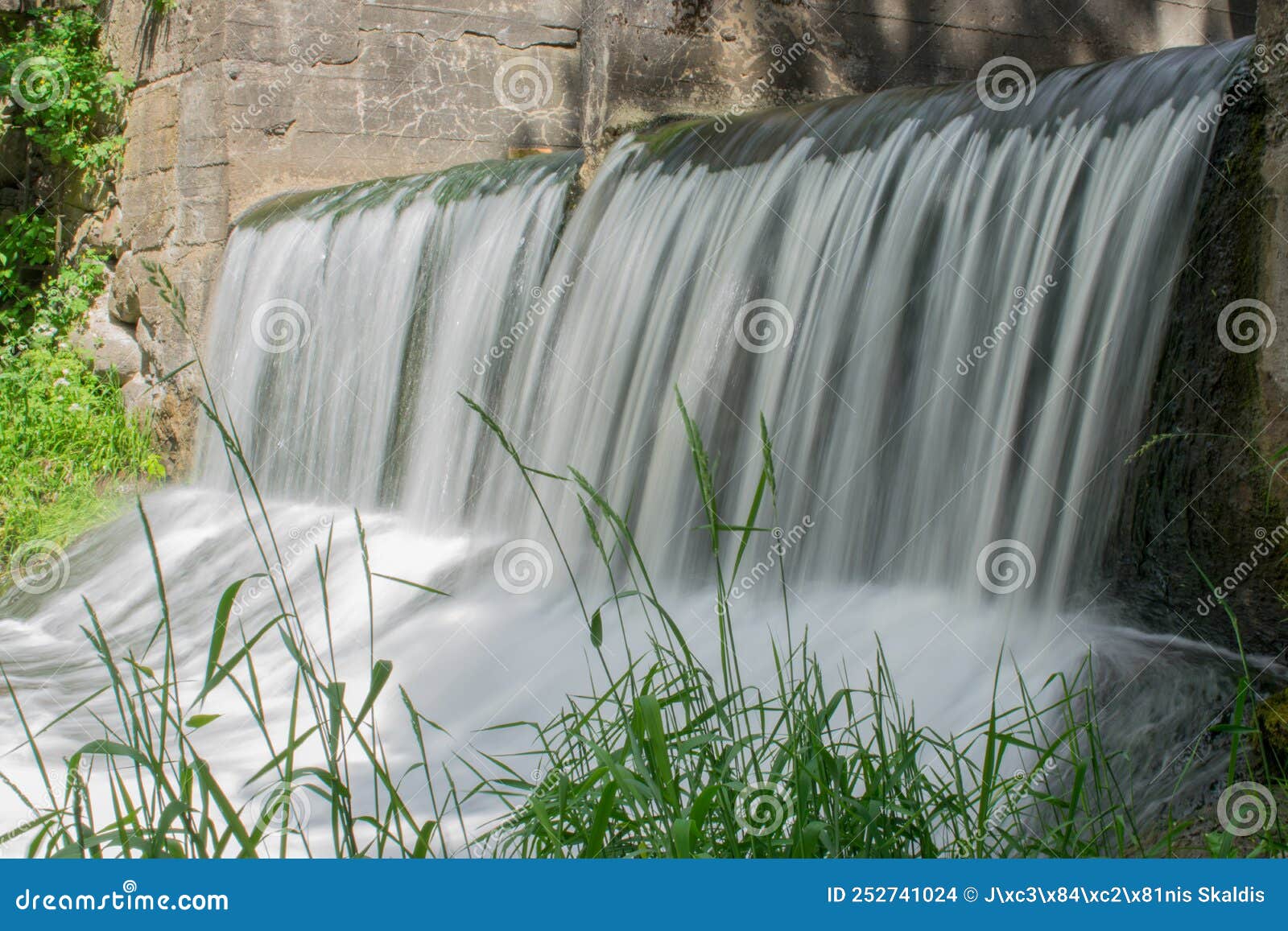Long Exposure of Floodgate Canal Lock Waterfall Stock Photo - Image of ...