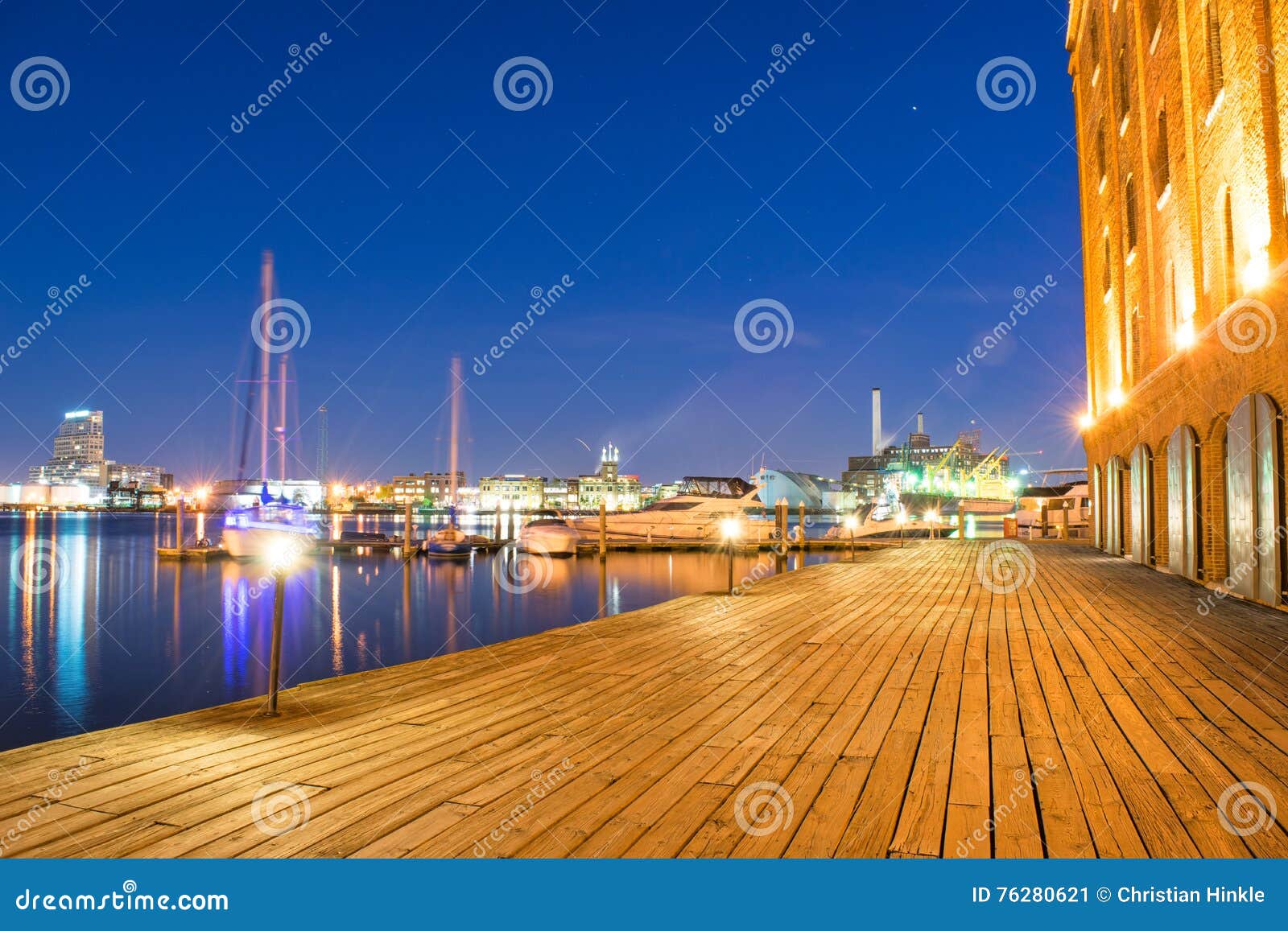 Long Exposure of Hendersons Wharf in Baltimore, Maryland Stock Image ...