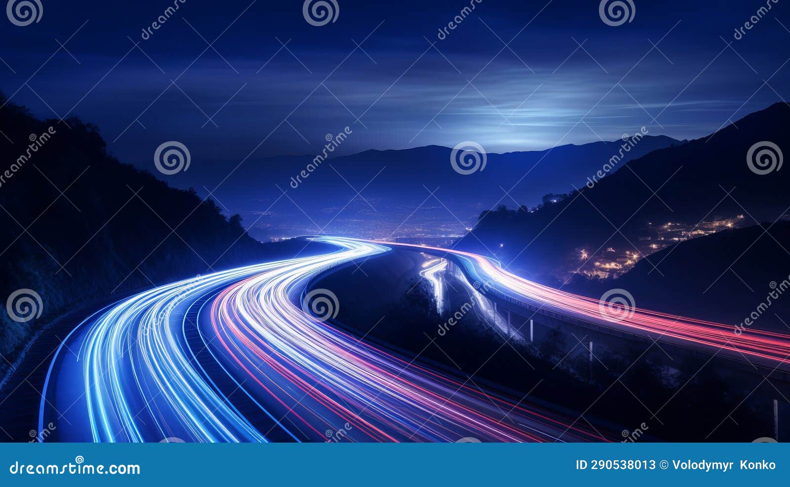 A Long Exposure of a Highway at Night Stock Image - Image of highway ...