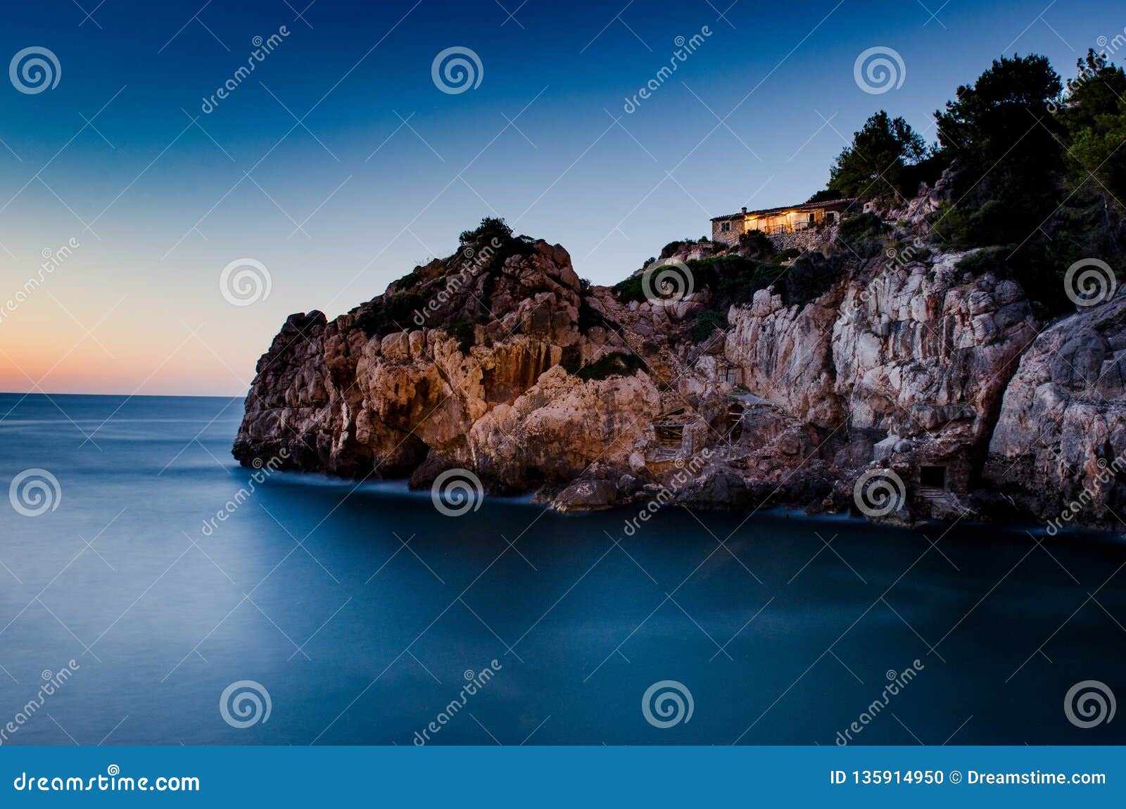Long Exposure at a House in Mallorca Stock Photo - Image of ...
