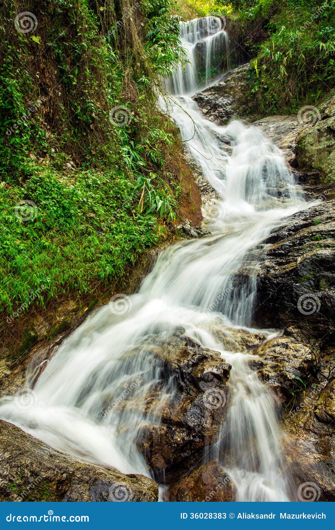 The Long Exposure Image of a Beautiful Waterfall Stock Image - Image of ...