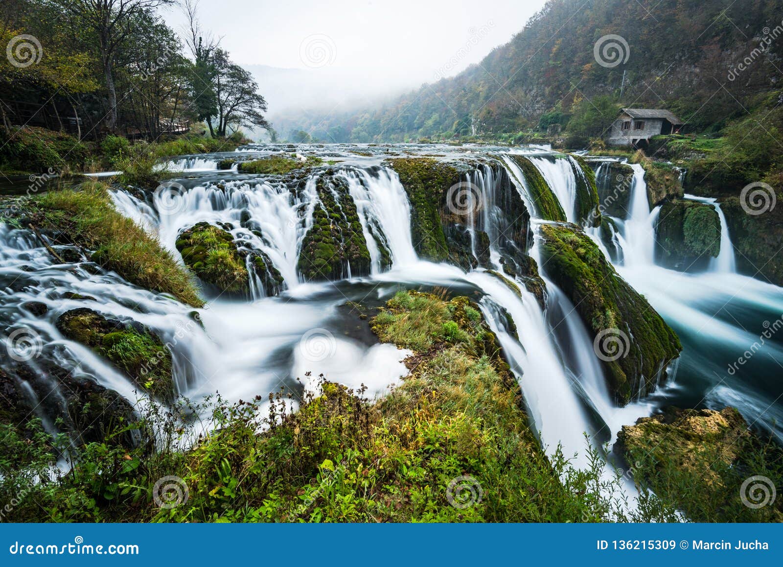 Long Exposure Image of Strbacki Buk Waterfall in Bosnia Stock Image ...