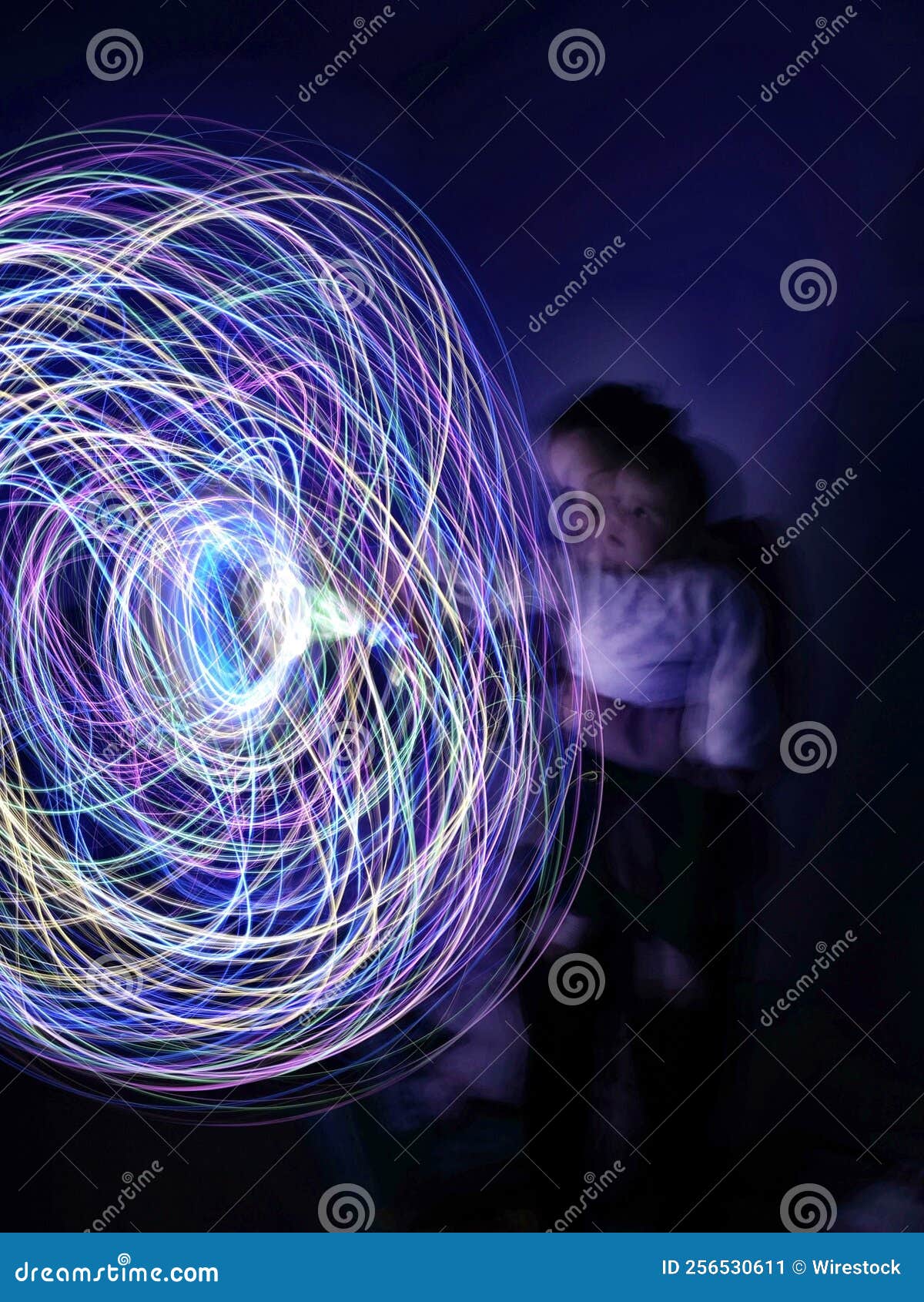 Long Exposure of Led Lights Creating Circles Stock Image - Image of ...