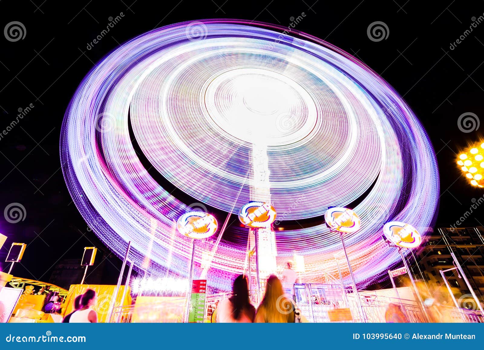 Long Exposure Light at Fun Park Editorial Image - Image of fairground ...