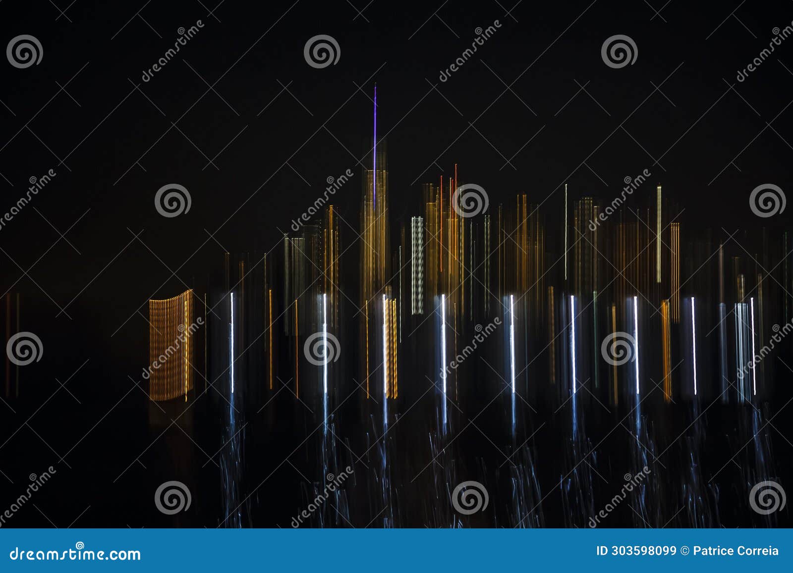Long Exposure Lighting of Manhattan, NYC Stock Image - Image of ...