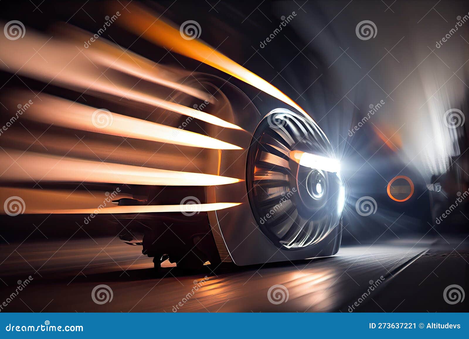 Long Exposure of Moving Light Source, Such As a Car Headlight, with ...