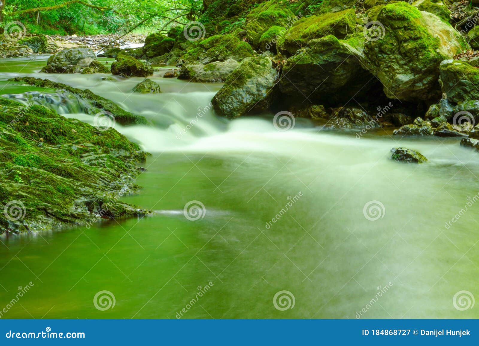 Long Exposure of Natural Water Stream Stock Image - Image of close ...