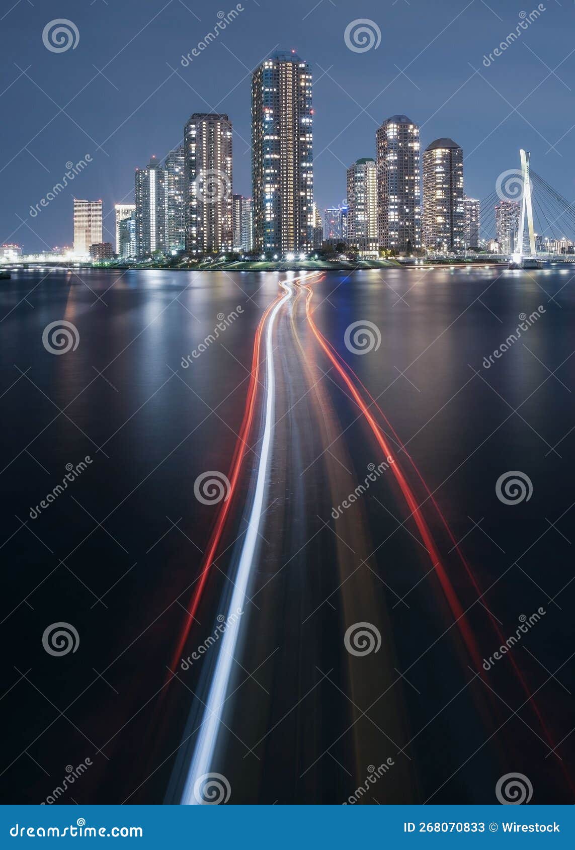 Long Exposure Night Time View of a Cityscape Stock Image - Image of ...