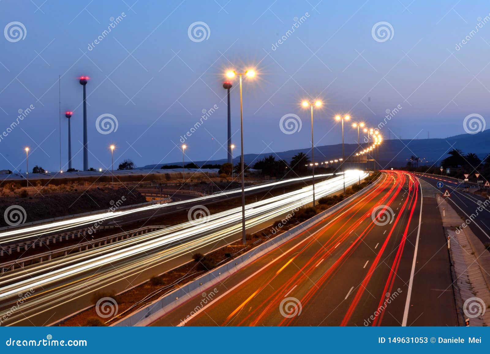 Long Exposure Night Traffic Stock Image - Image of highway, exposure ...