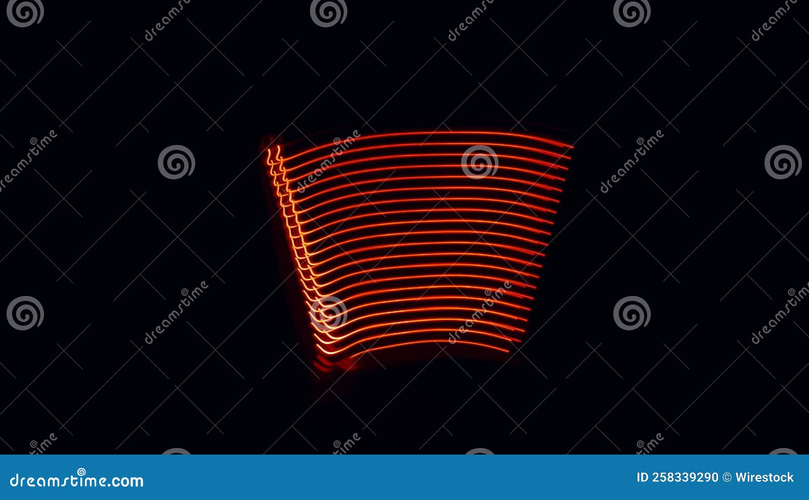 Long Exposure of Orange Light Stripes Isolated on a Black Background ...