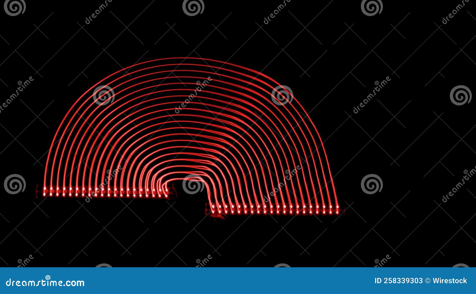Long Exposure of Orange Light Stripes Isolated on a Black Background ...