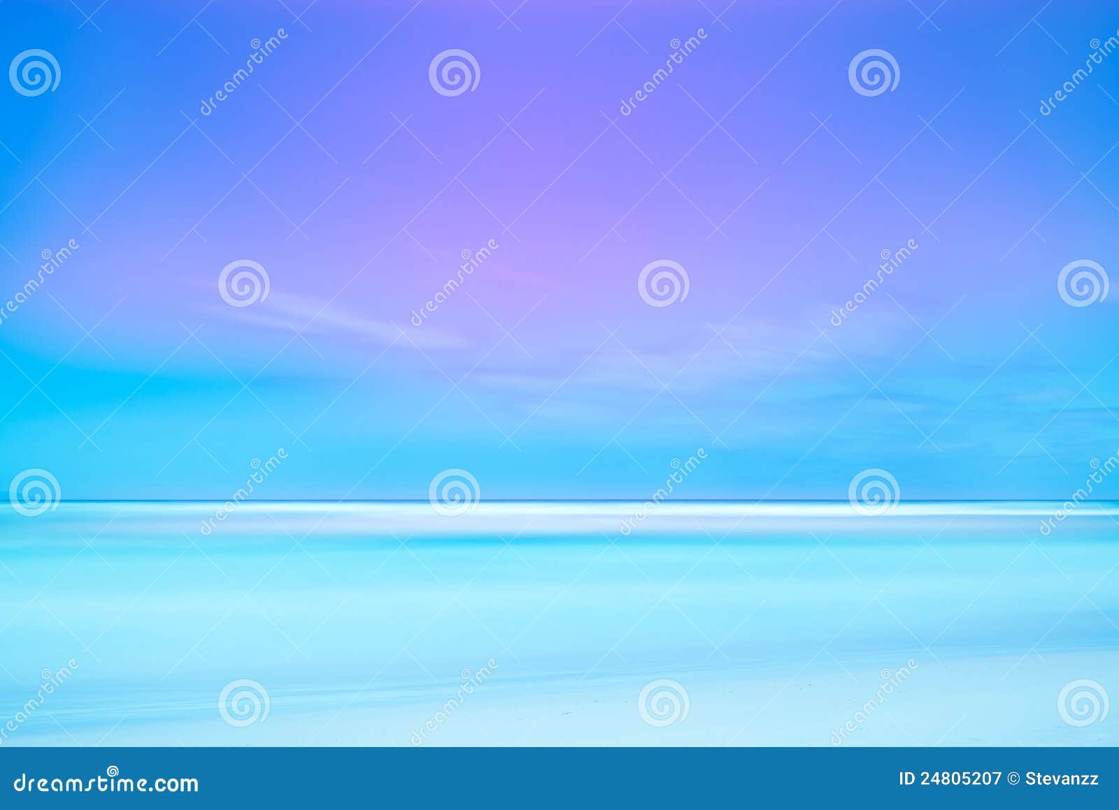 Long Exposure Photography. Soft Sea and Blue Sky. Stock Image - Image ...