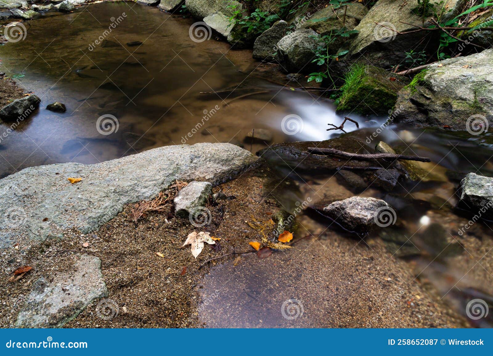 Long Exposure of a River Flowing on the Rocks. Stock Image - Image of ...