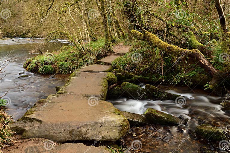 Tarr steps in Devon stock image. Image of water, outdoor - 124540763