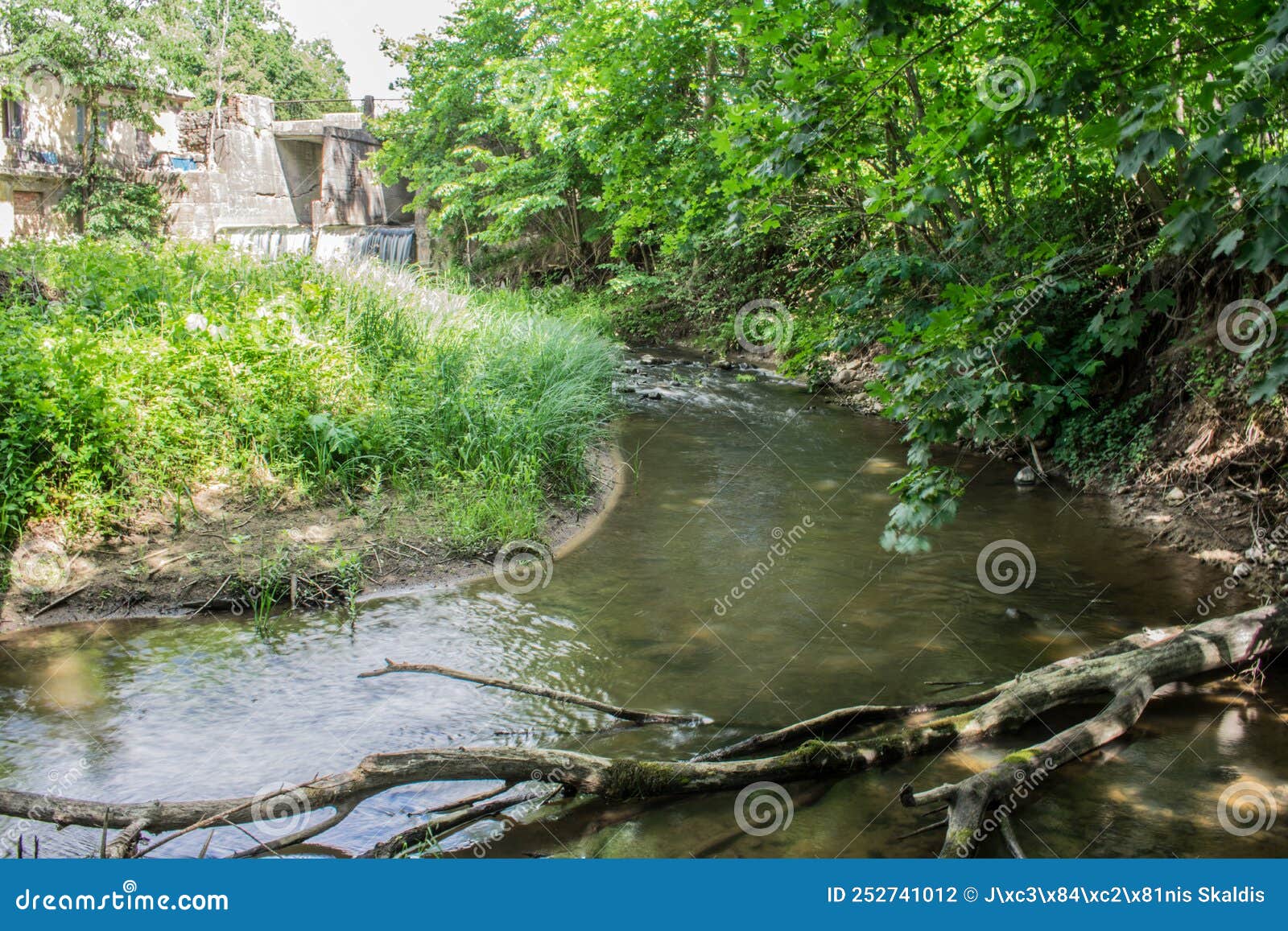 Long Exposure River with Rocks and Waterfall Stock Photo - Image of ...