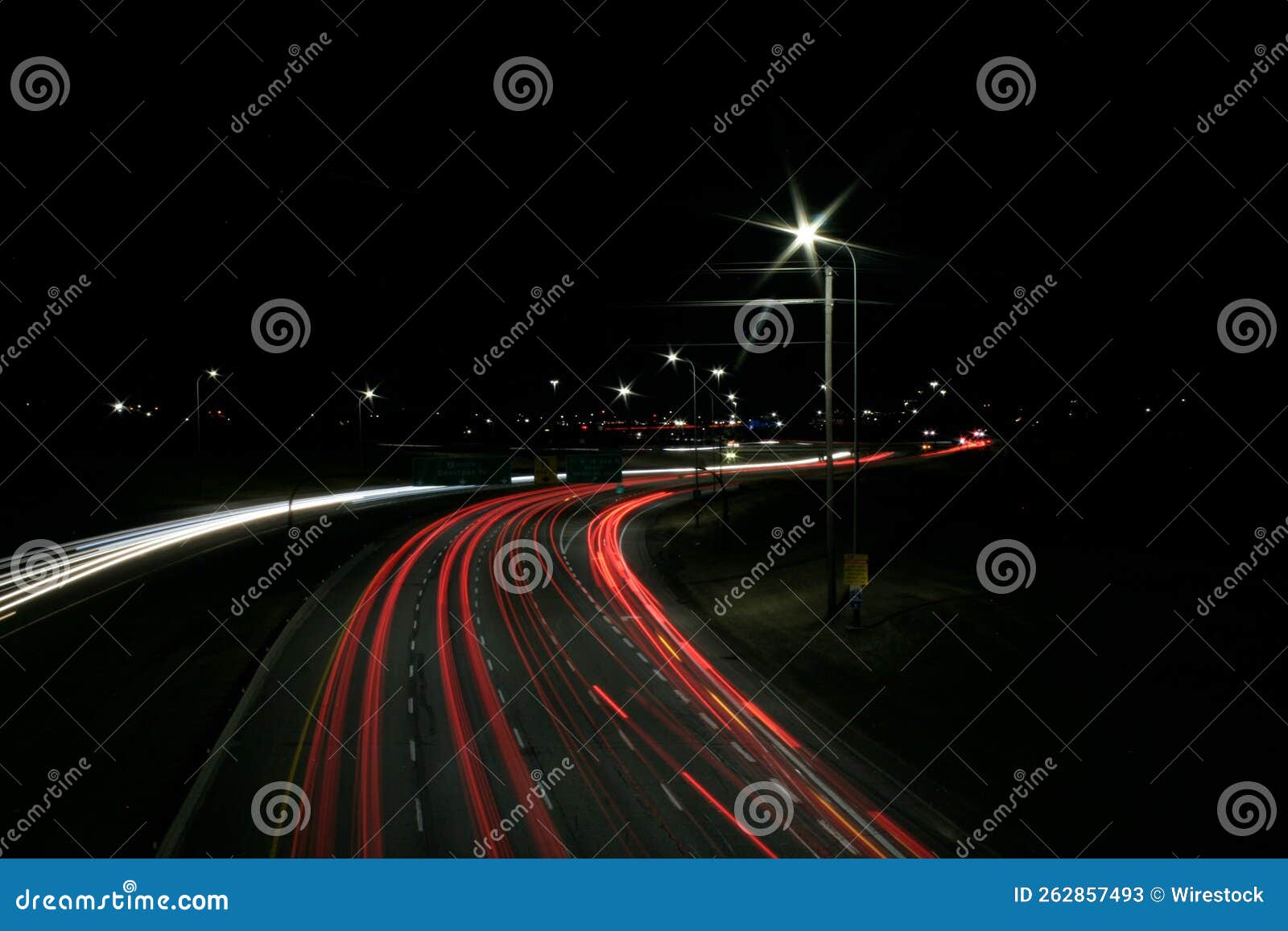Long Exposure Shot of Car Lights on the Highway Stock Image - Image of ...