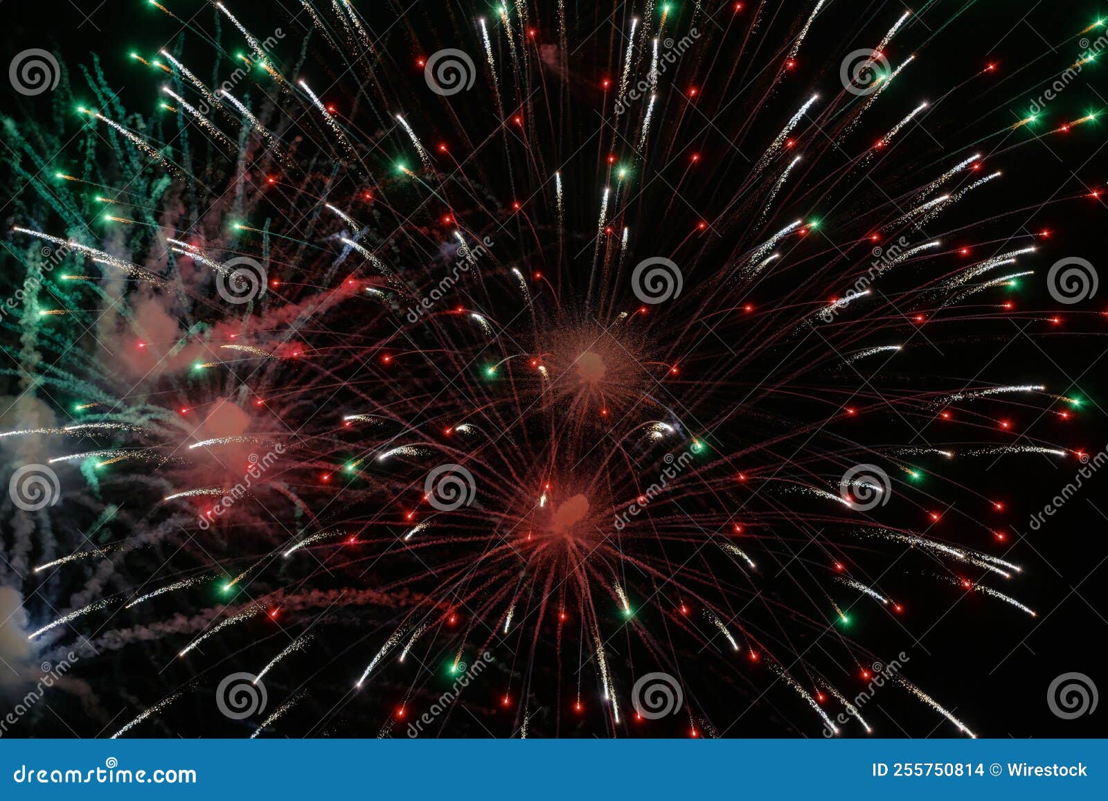 Long-exposure Shot of Fireworks in the Dark Sky Stock Photo - Image of ...