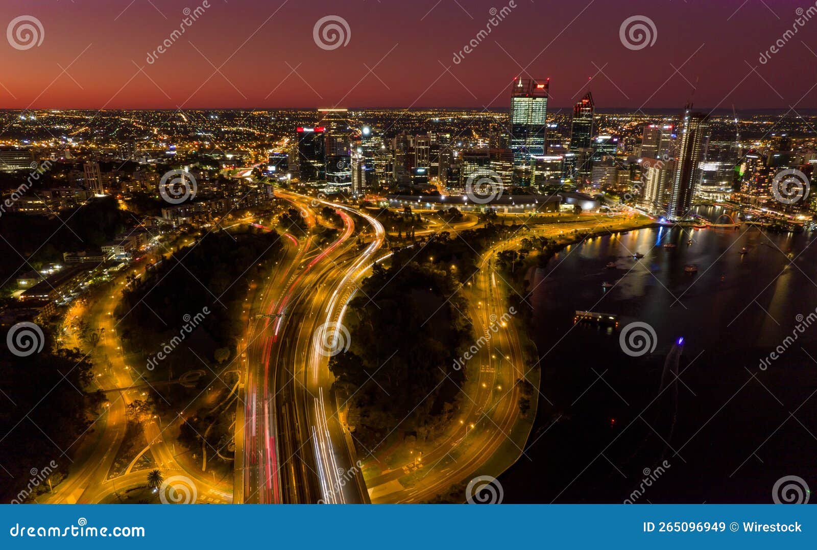Long Exposure Shot of Perth City at Sunset Editorial Stock Image ...