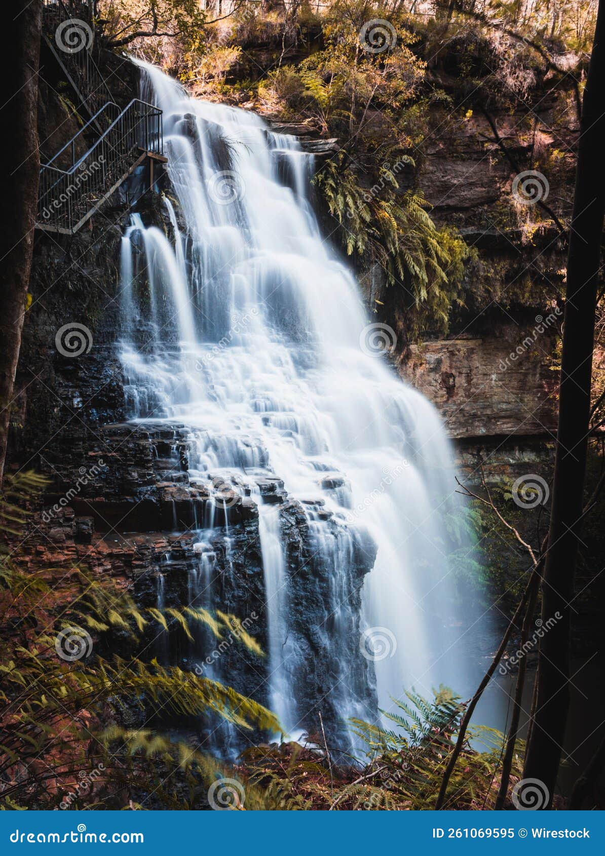 Long Exposure Shot of a Raging Waterfalls Stock Image - Image of light ...