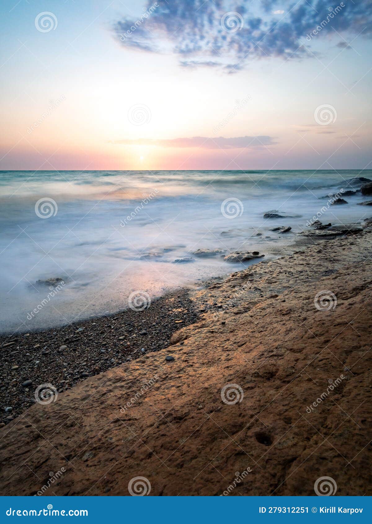 A Long Exposure Shot of the Surf at Sunset Stock Image - Image of ...