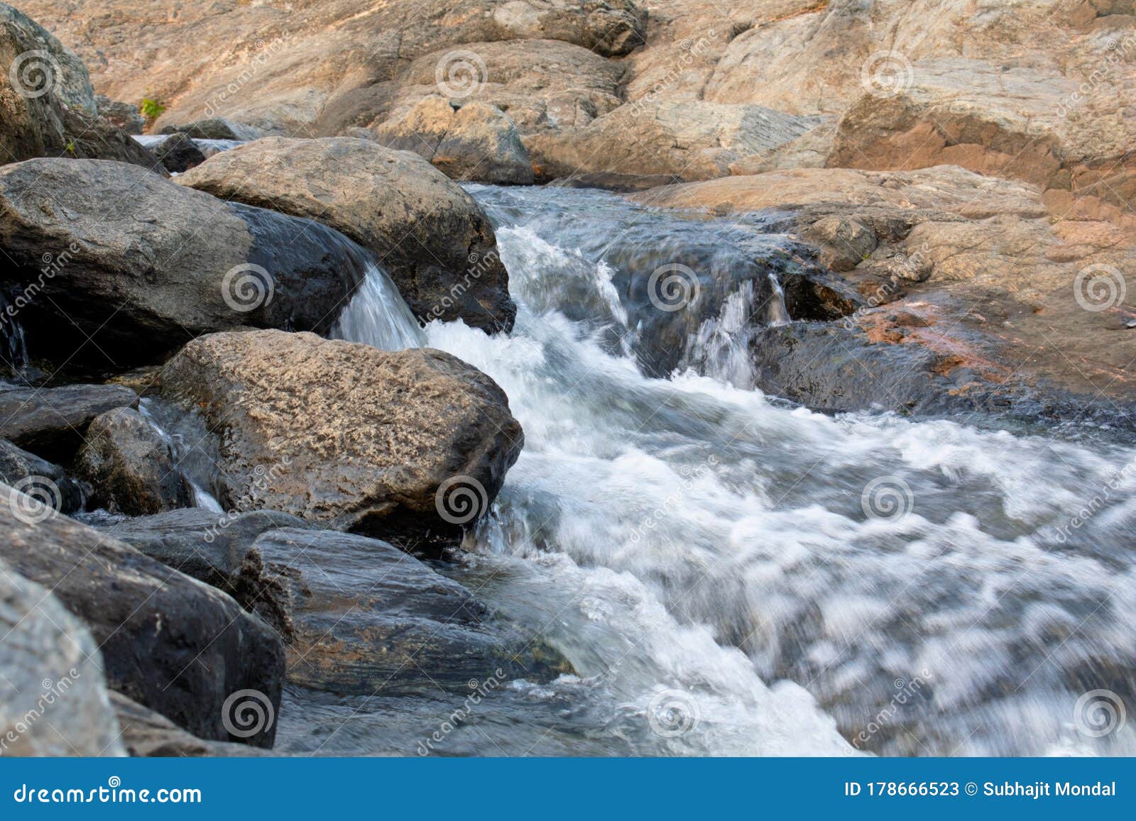 Long Exposure Shot of a Water Flowing between the Rocks 2020 Stock ...